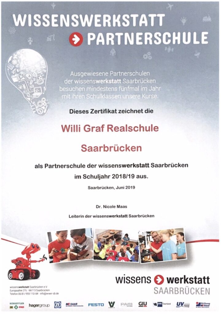 Auszeichnungen – Willi Graf Realschule Saarbrücken